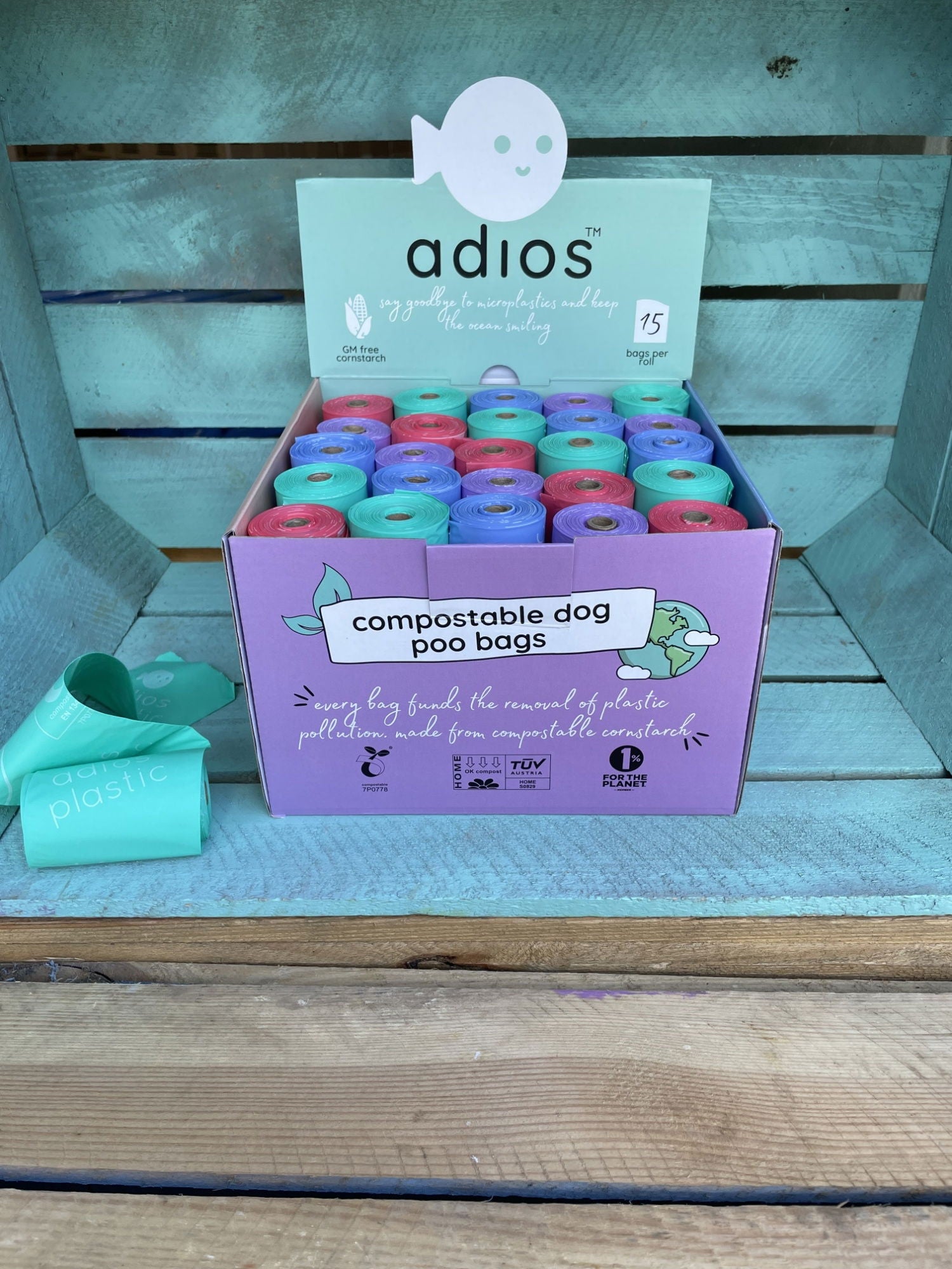 Adios Plastic POS Counter Top Unit includes 50 Rolls – Vital Pet Group